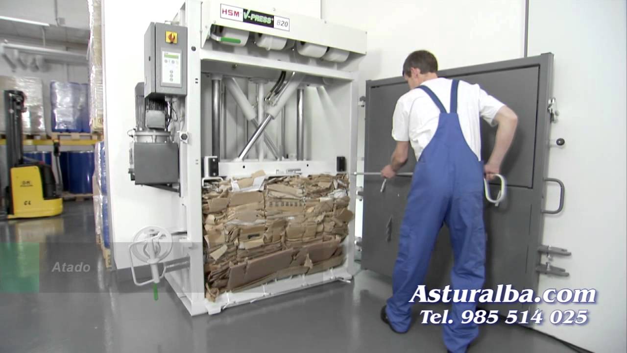 Prensa compactadora vertical HSM V-Press 818 - Asturalba - YouTube