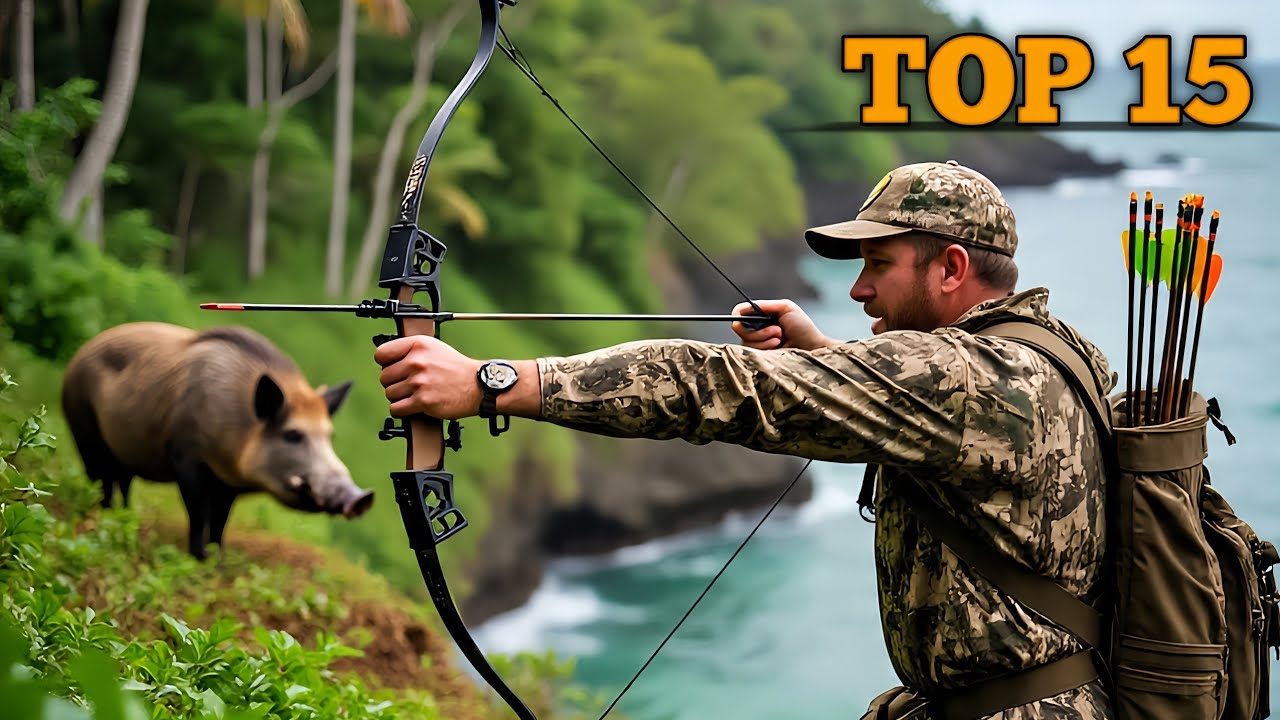 Top 15 wild boar hunting with bow in 2 minutes #archery #piggy # ...