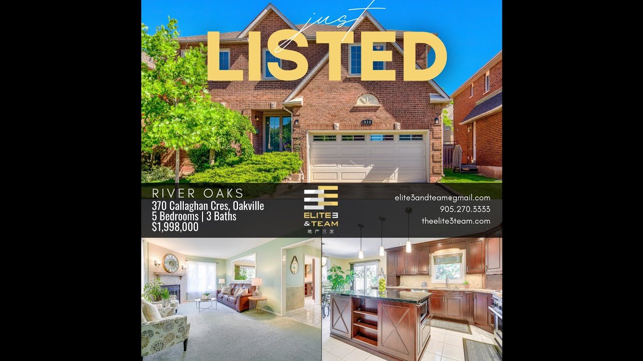 JUST LISTED: 370 Callaghan Crescent, Oakville - YouTube