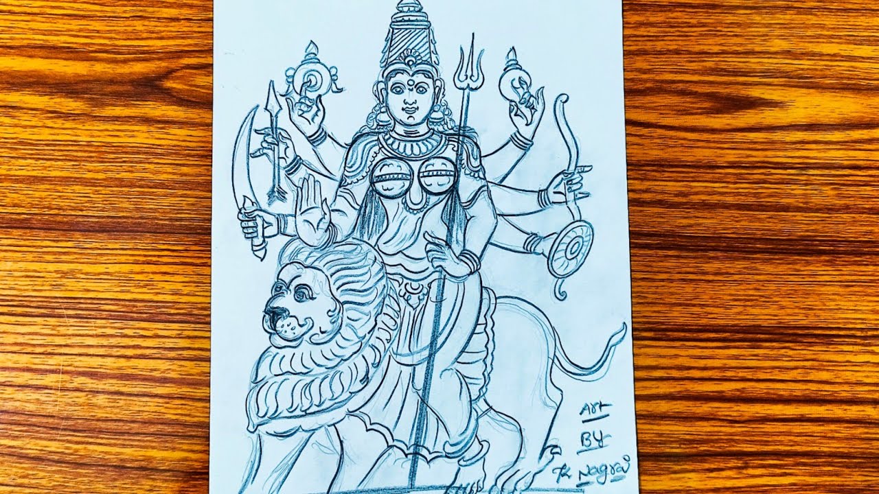 || how to draw durga matha || how to draw durga maa step by step ...