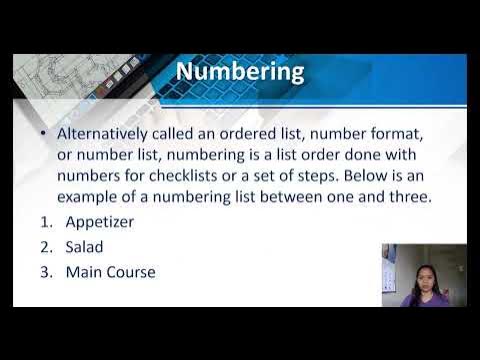 CREATING BULLETED LISTS/NUMBERED LISTS AND CREATING A TABLE USING MS WORD - YouTube
