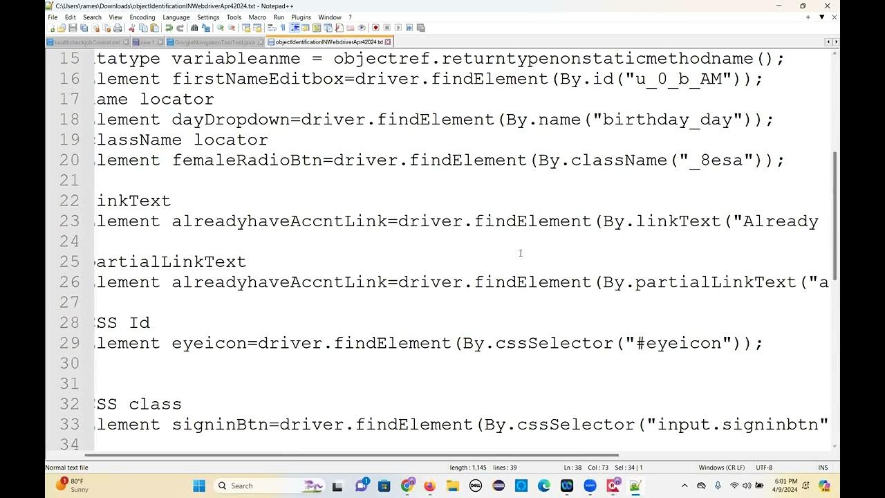 Selenium ObjectIdentification CSS Part2 APR 09 2024 - YouTube