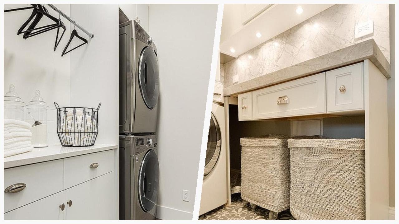 75 Small Beige Laundry Room Design Ideas You'll Love ♡ - YouTube