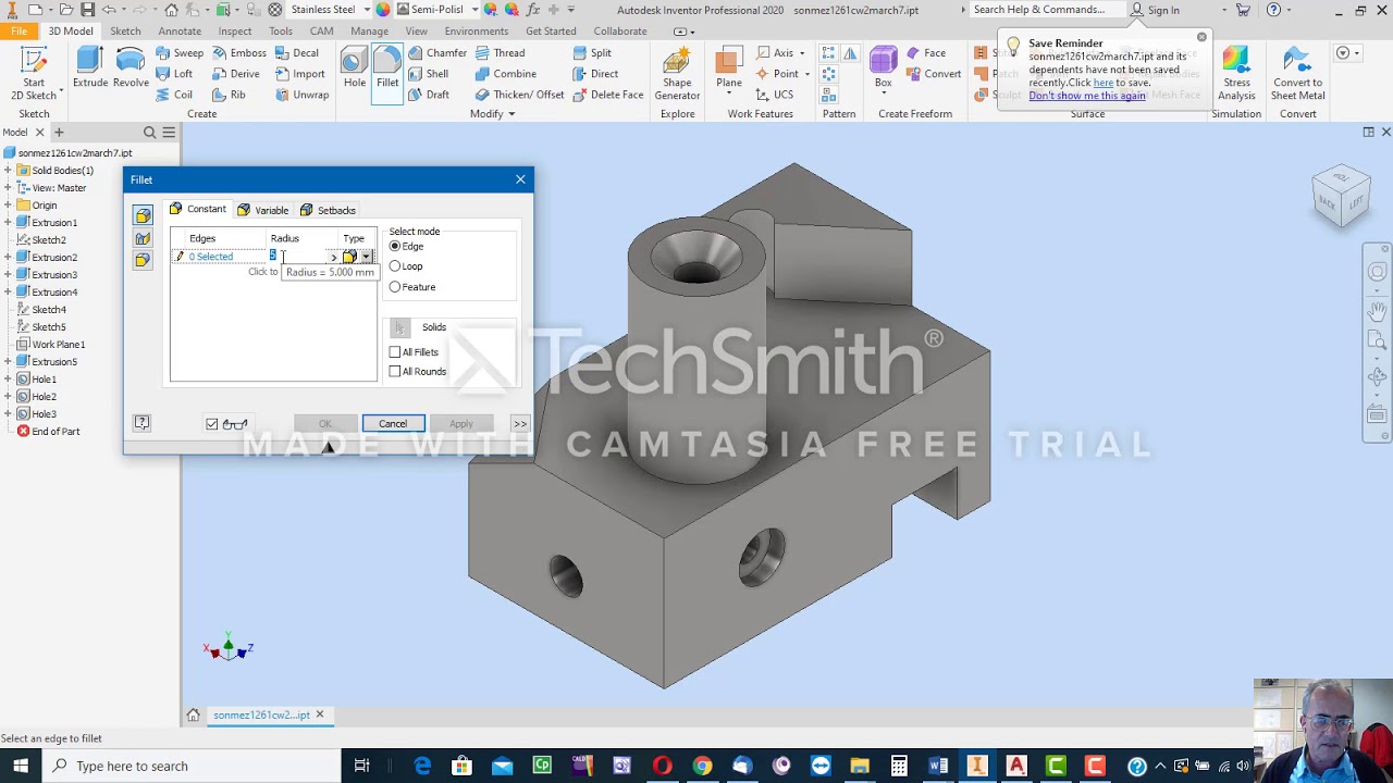 How fillets, rounds, and chamfers are created in AutoCAD in Inventor ...