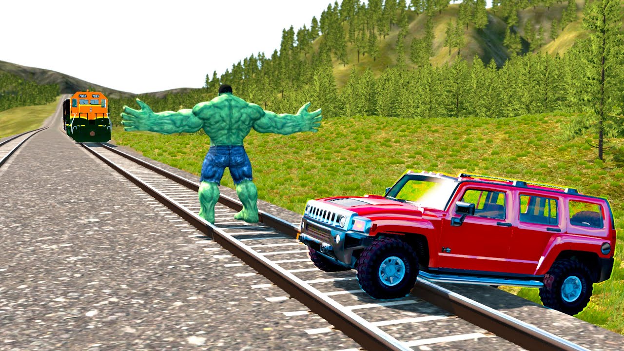 CAN HULK STOP THE TRAIN IN BEAMNG DRIVE. HULK VS TRAIN. - YouTube
