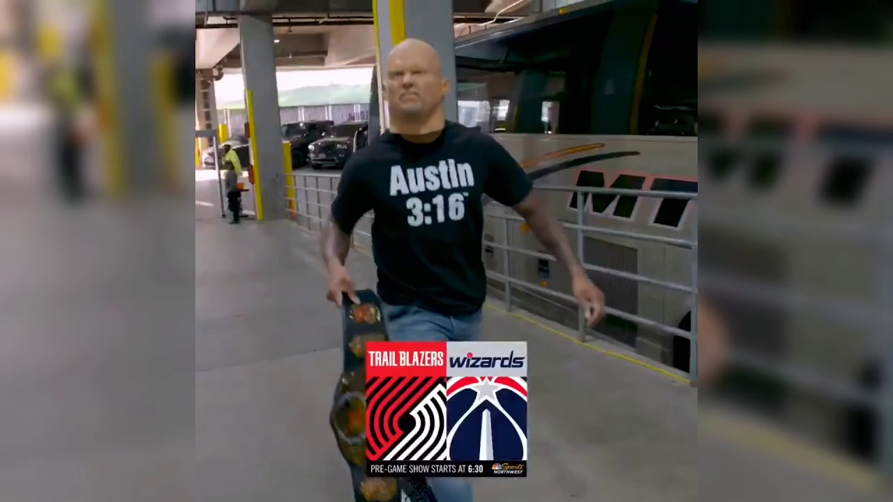 Lillard Shows Up To Game As Stone Cold Steve Austin! - YouTube