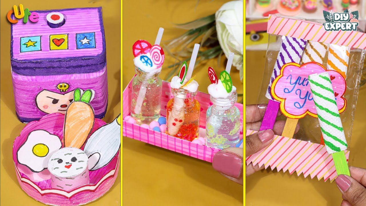 EASY CRAFT IDEAS| Miniature Craft /School Project/mini Flower Vase/ How ...