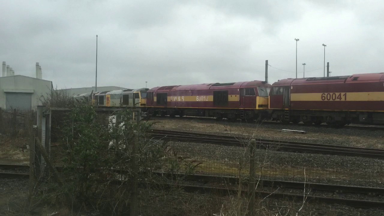 Stored DB Cargo class 60's at Toton TMD - 26 3 16 - YouTube