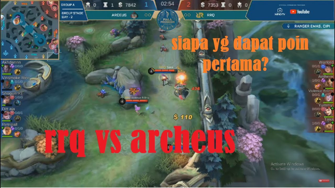 RRQ VS ARCHEUS APAKAH RRQ BISA MENGAMANKAN POIN PENUH? PIALA PRESIDEN ...