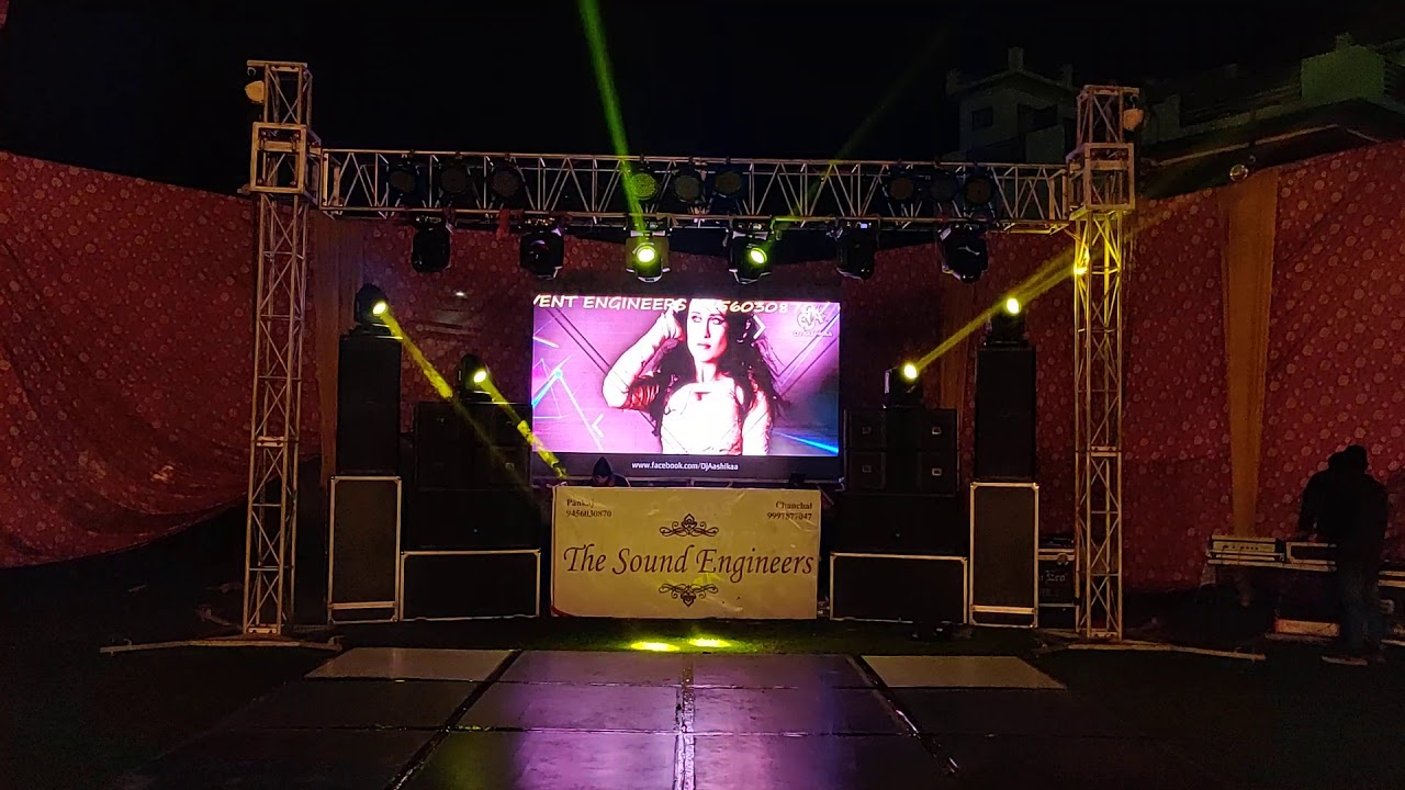 FRONT SIDE DJ SET UP WITH LED WALL LIGHTS COMPUTERIZED. - YouTube