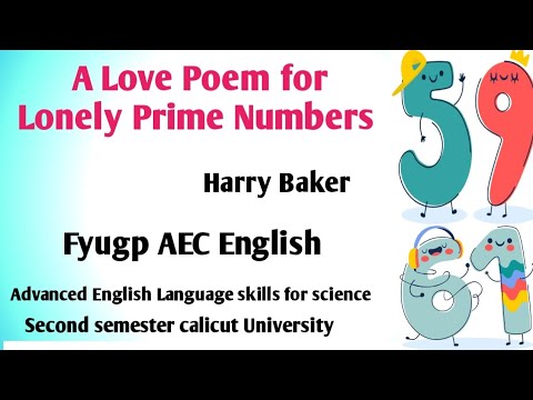 A Love Poem For Lonely Prime Numbers by Harry Baker Summary In ...