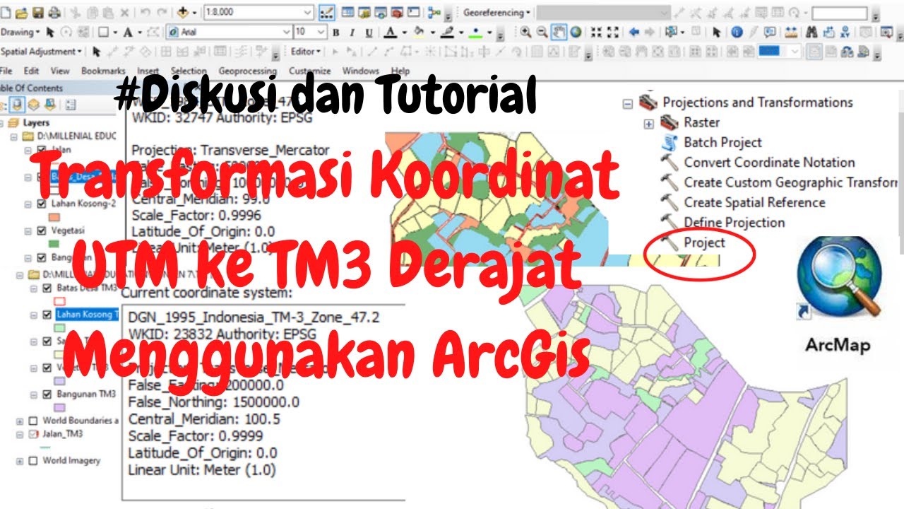 Transformasi Koordinat UTM Ke TM3 Derajat menggunakan Aplikasi ArcGIS ...