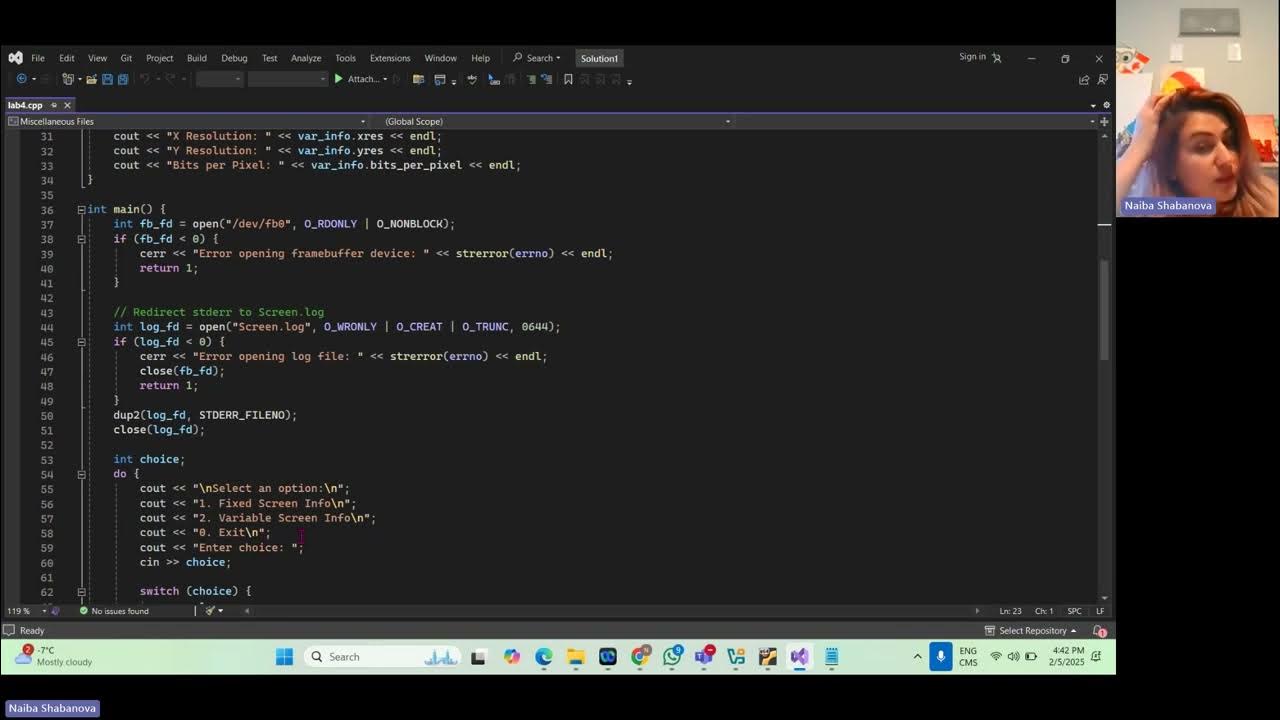 Lab 4: I/O Control - The Screen Naiba Shabanova - YouTube
