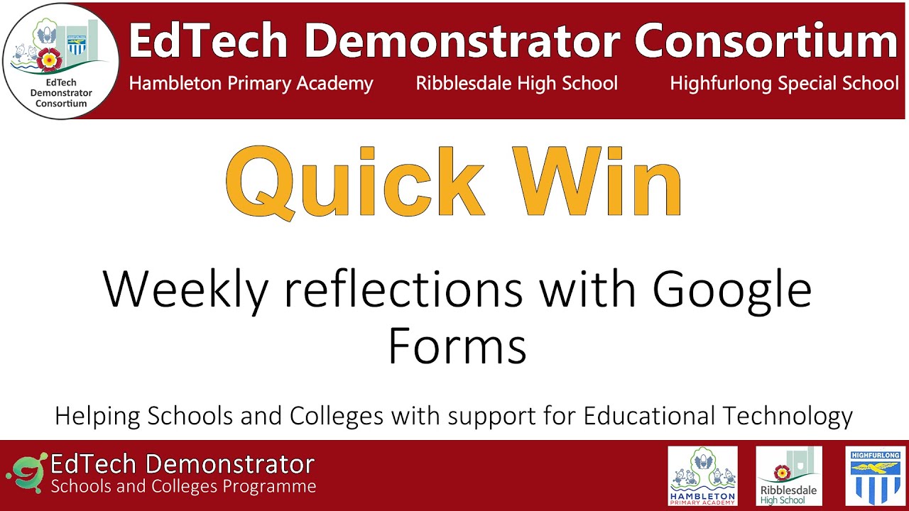 Quick Wins - Weekly reflections with Google Forms - YouTube