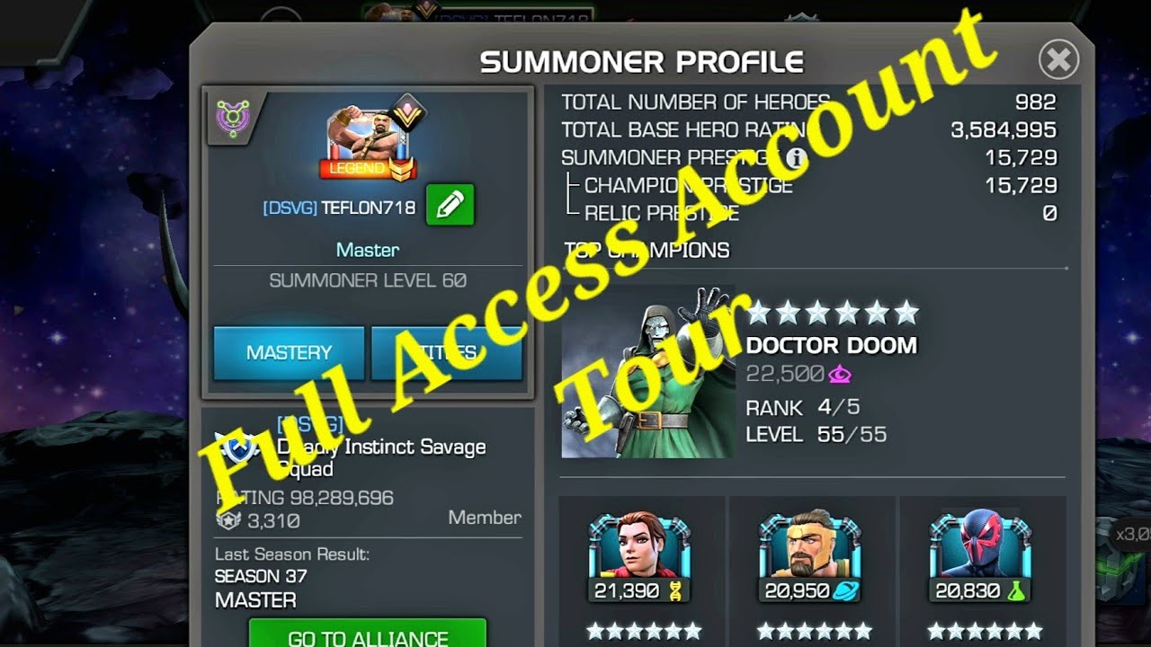 MCOC: Full Account Tour Nov 2nd, 2022. - YouTube