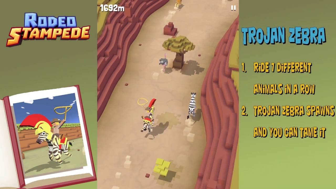 Rodeo Stampede | How to get the Trojan Zebra | secret animals - YouTube