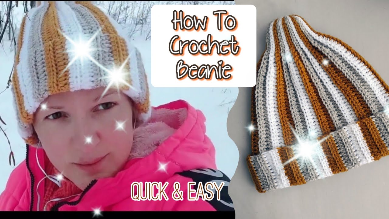 HOW TO CROCHET Striped Pointed Hat Adult Size / Easy Pattern / Crochet ...