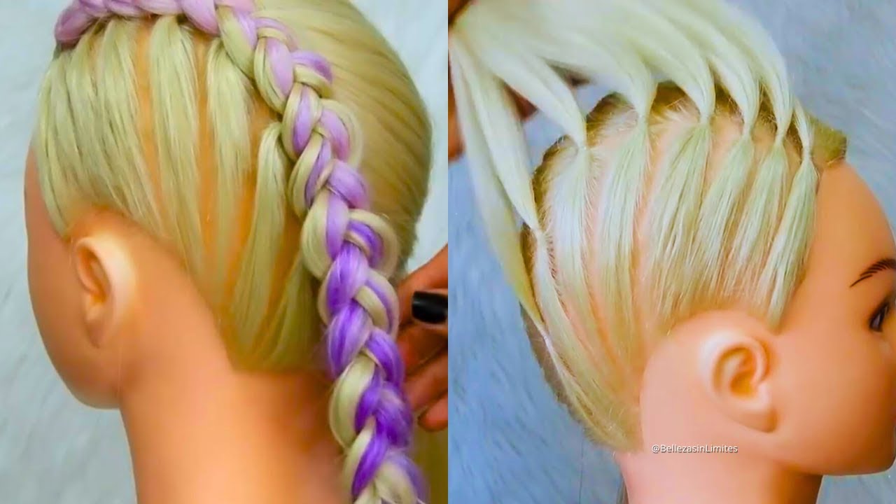 Peinado con Trenza Fácil y Hermoso que Puedes Probar 💜 Trenzas con ...