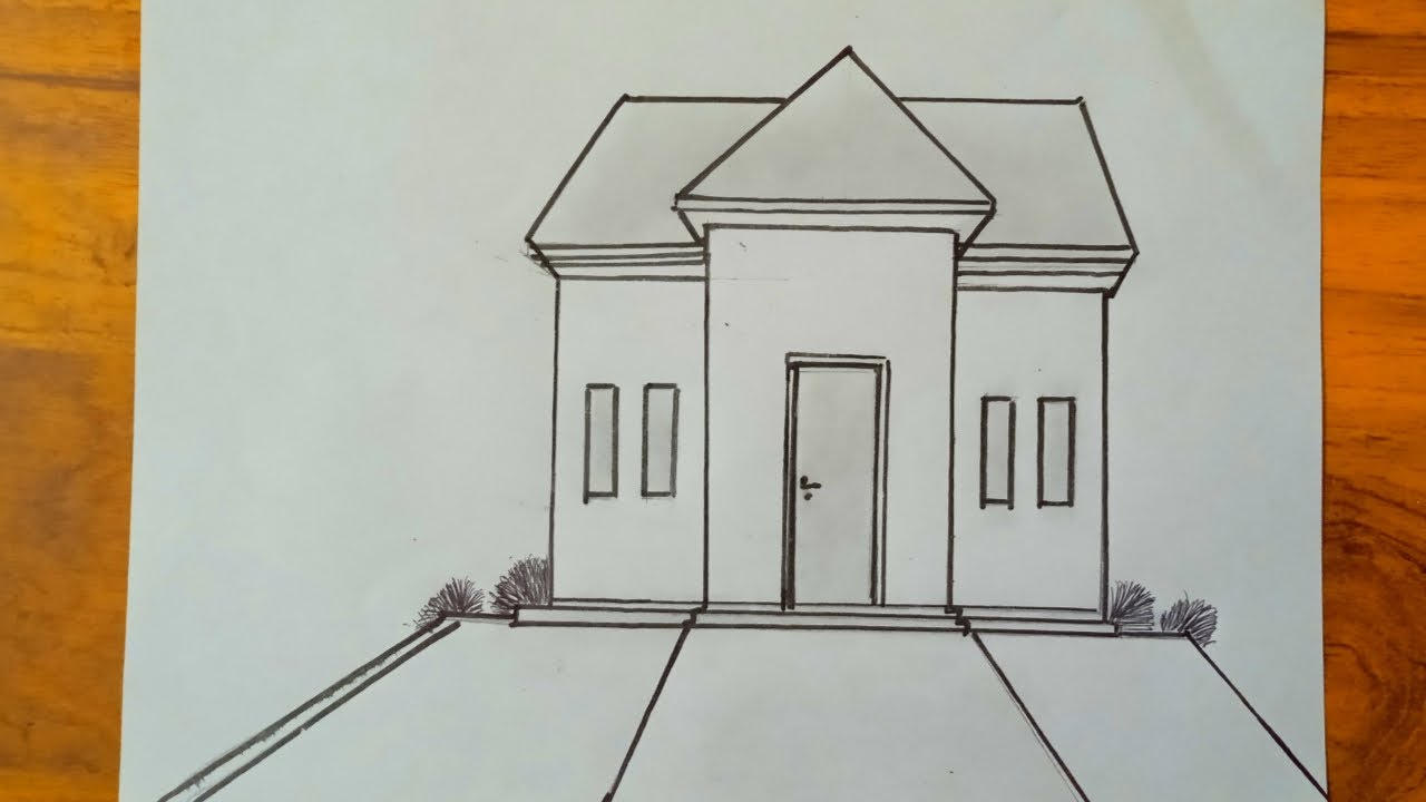 Very Easy House Scenery Drawing || How to Draw Scenery Step by Step ...