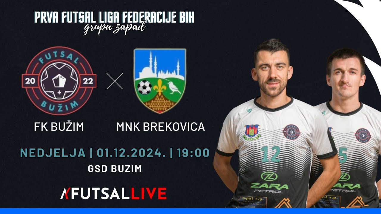 6. kolo Prve futsal lige FBiH grupa zapad | FK Bužim - MNK Brekovica ...