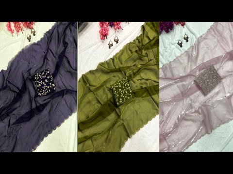 New jimmichu beautiful double ari work border designer sarees - YouTube