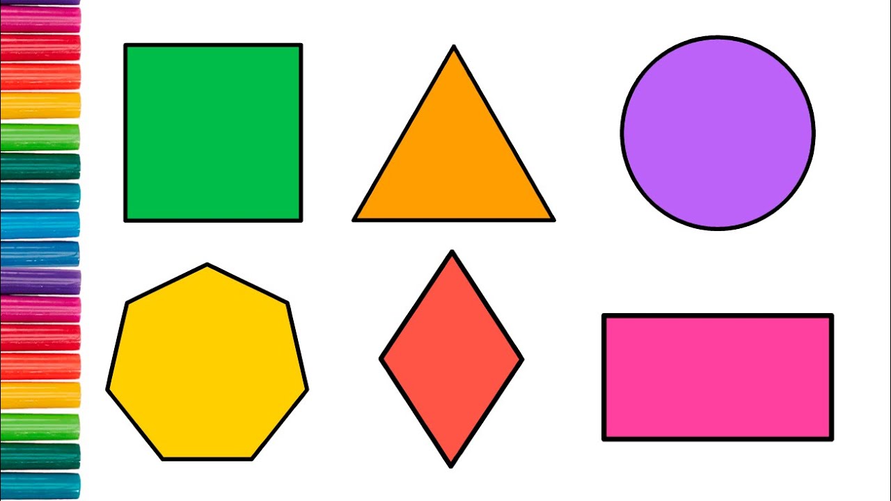 Bolalar uchun geometrik shakllarni chizish | Drawing geometric shapes ...