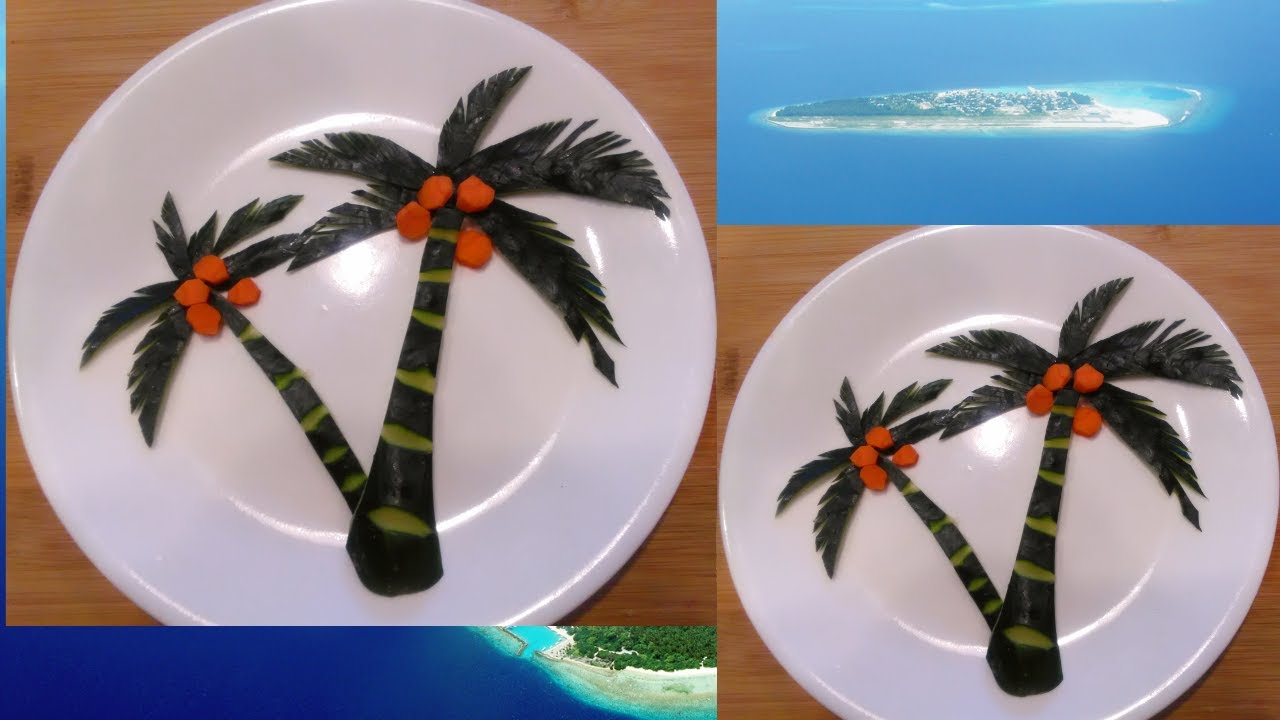 Cucumber Palm Trees for Garnish - YouTube