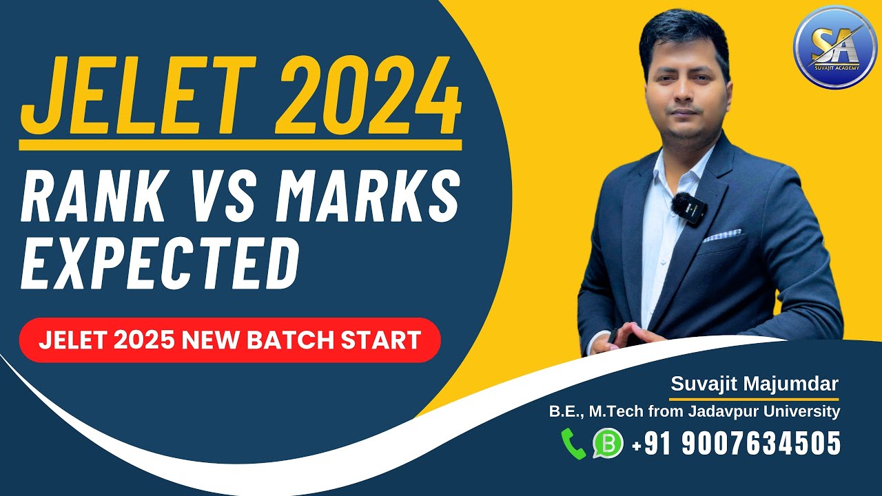 JELET 2024 Expected Marks vs Rank | Jelet 2023 & 2024 Marks vs Rank ...