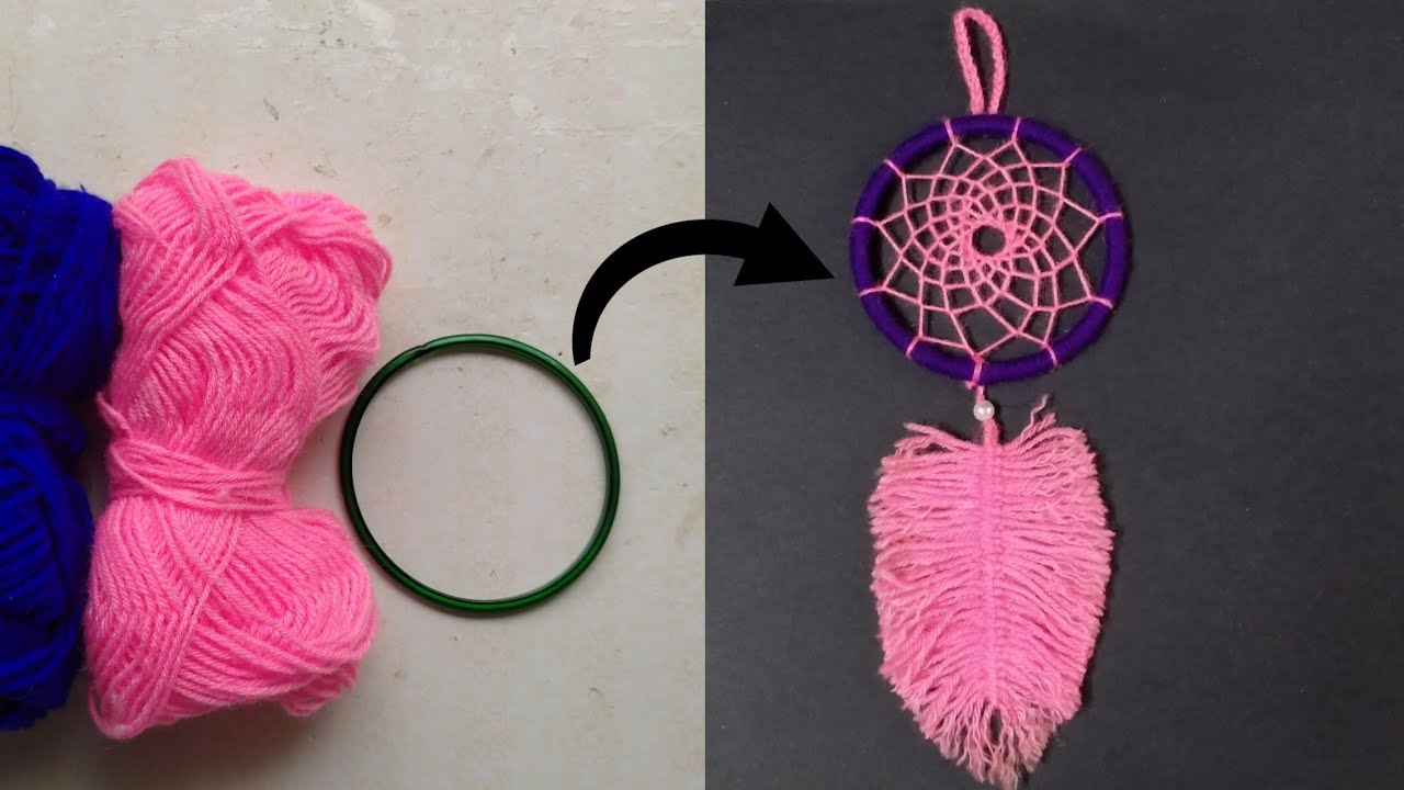 DIY Tiny Dream catcher making by using old bangle/Dream catcher with ...