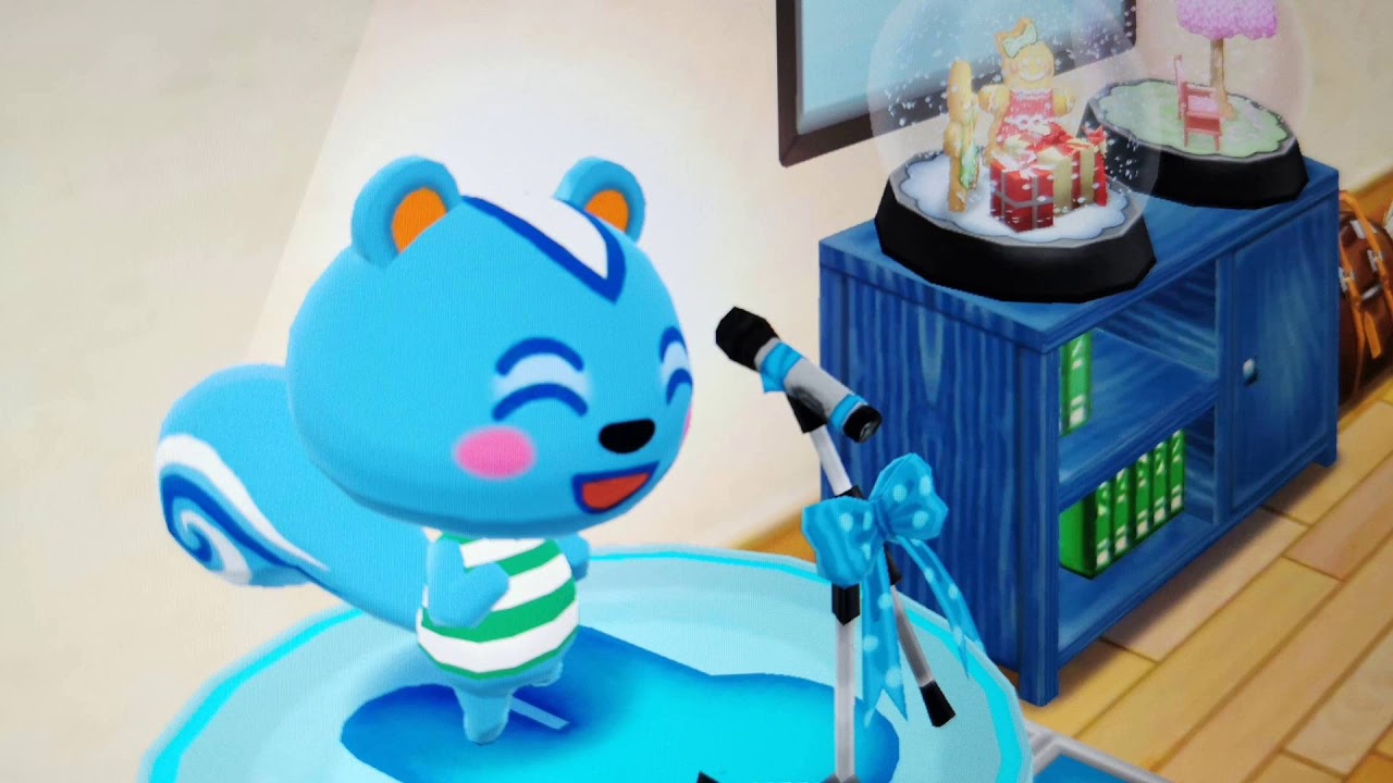 Animal Crossing pocket camp Filbert the blue squirrel singing cute ...