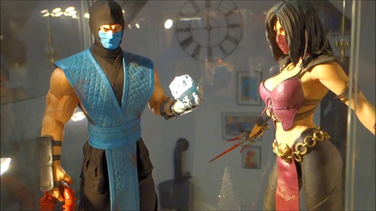 Pop Culture Shock MILEENA vs SUB ZERO Statue PCS Mortal Kombat Fatality ...