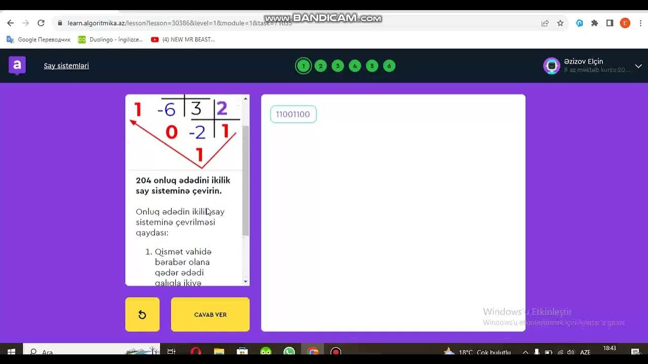 mars algoritimka az 8 ci sinif modul 1 dərs 4 və əlavəsi - YouTube