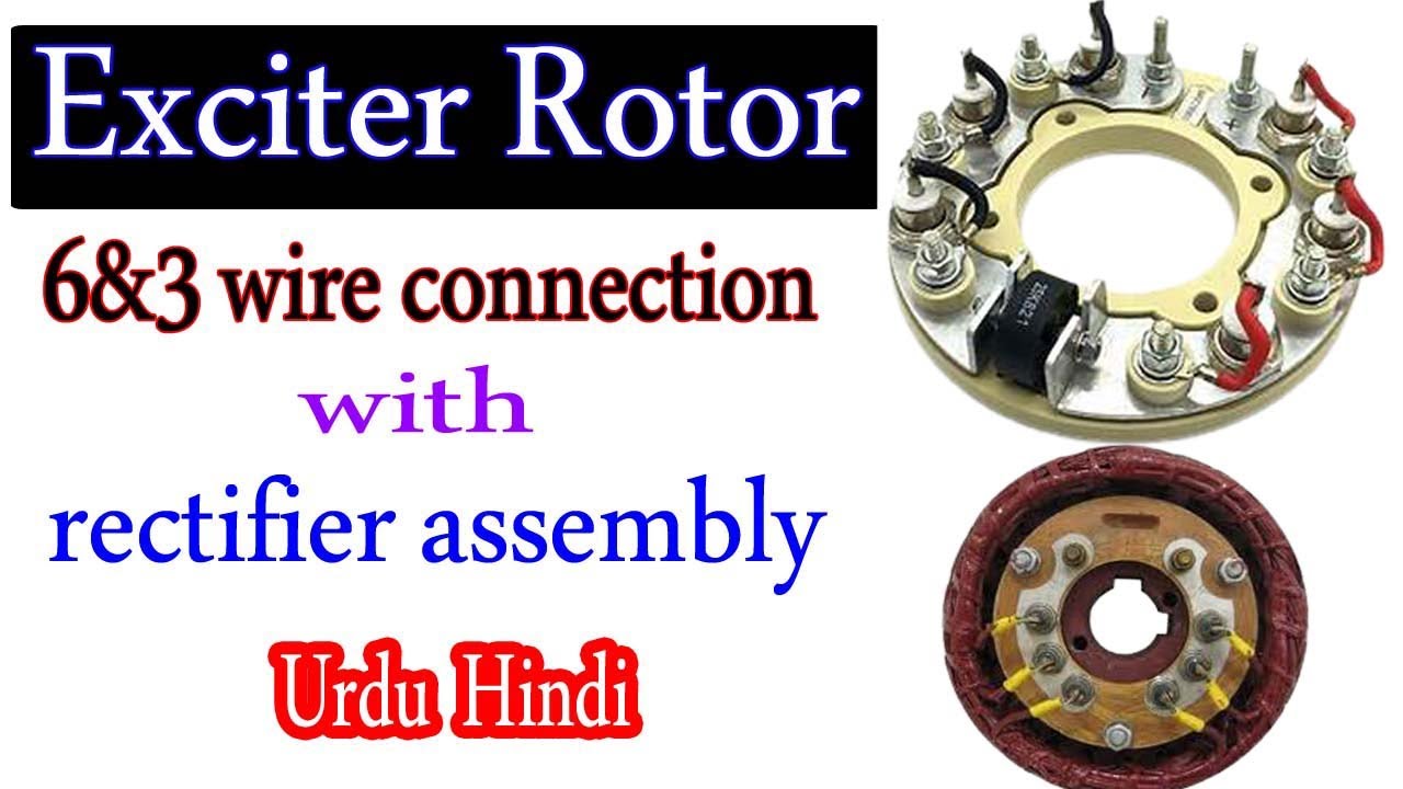Exciter rotor connection with rectifier urdu/hindi | Rectifier ...