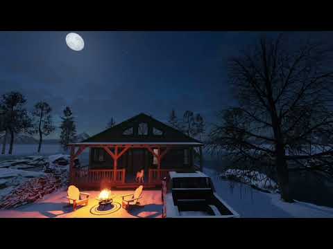 ❄️ Cozy Cabin in Snowfall | Ultimate Relaxing Night Sound 🏔️✨ #Shorts #CozyNight #WinterVibes #Relax