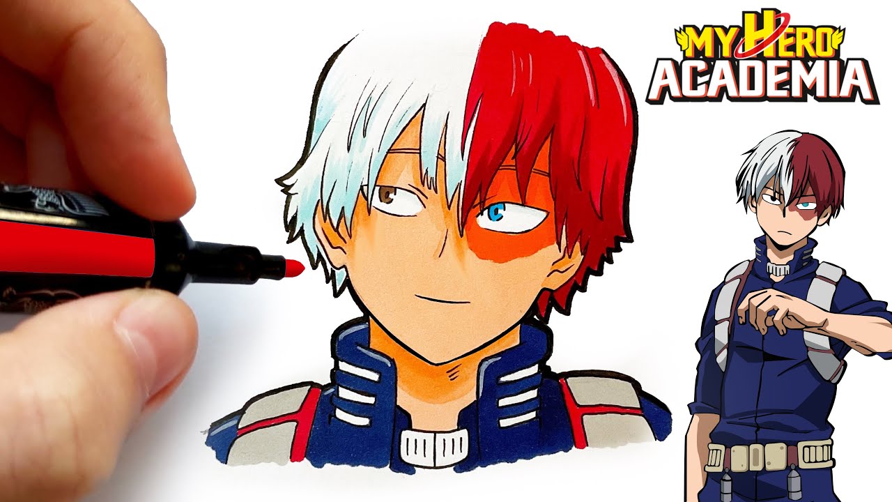 Comment dessiner Shoto Todoroki ! (My Hero Academia) - YouTube