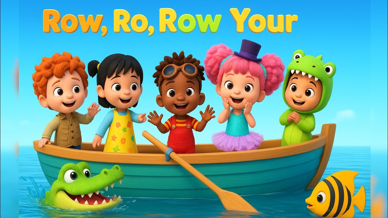 Row row row your boat song kids | nursery rhymes for babies in english ...