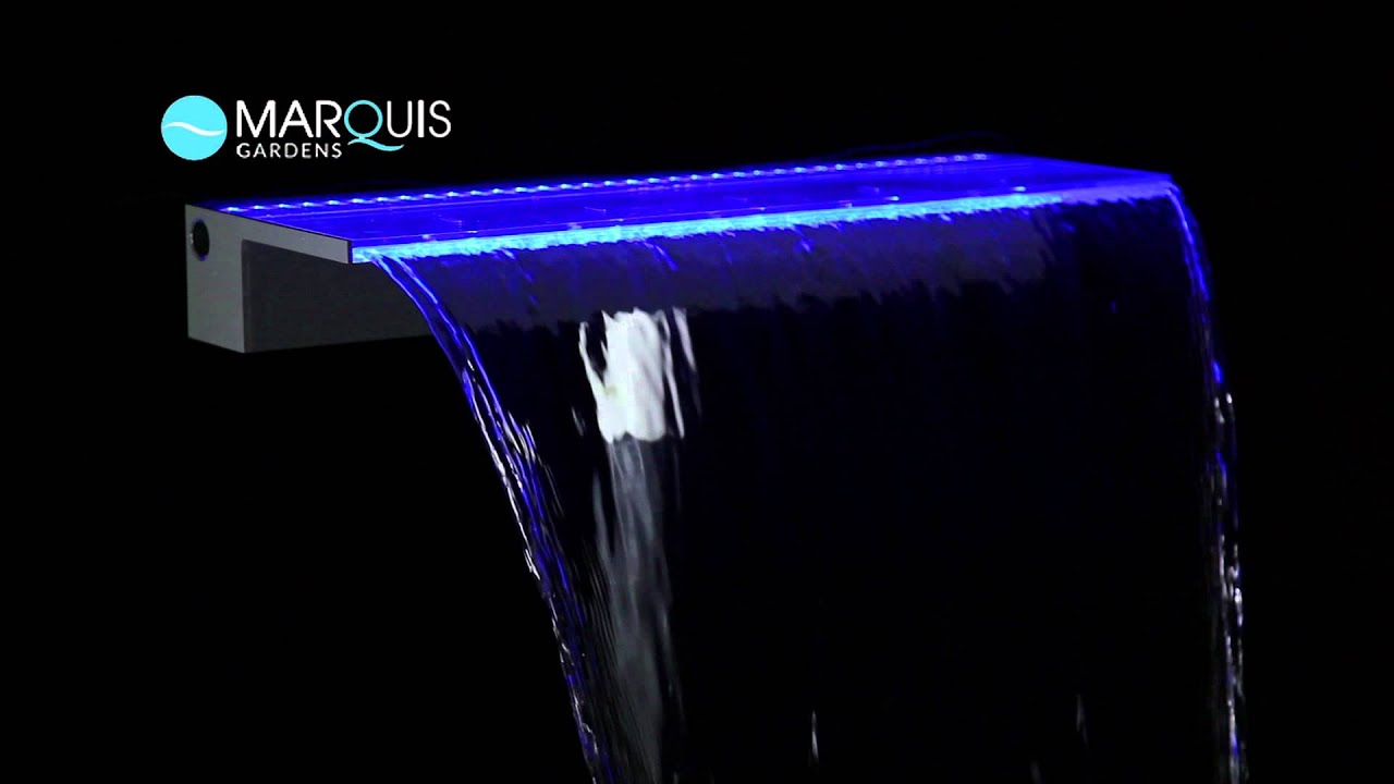 Acrylic Weir Sheer Descent with LED Light - YouTube
