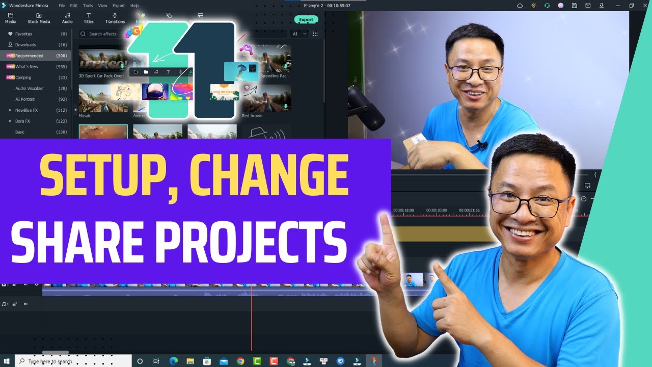 How to Setup, Change, Save and Share Filmora Projects with Others - YouTube