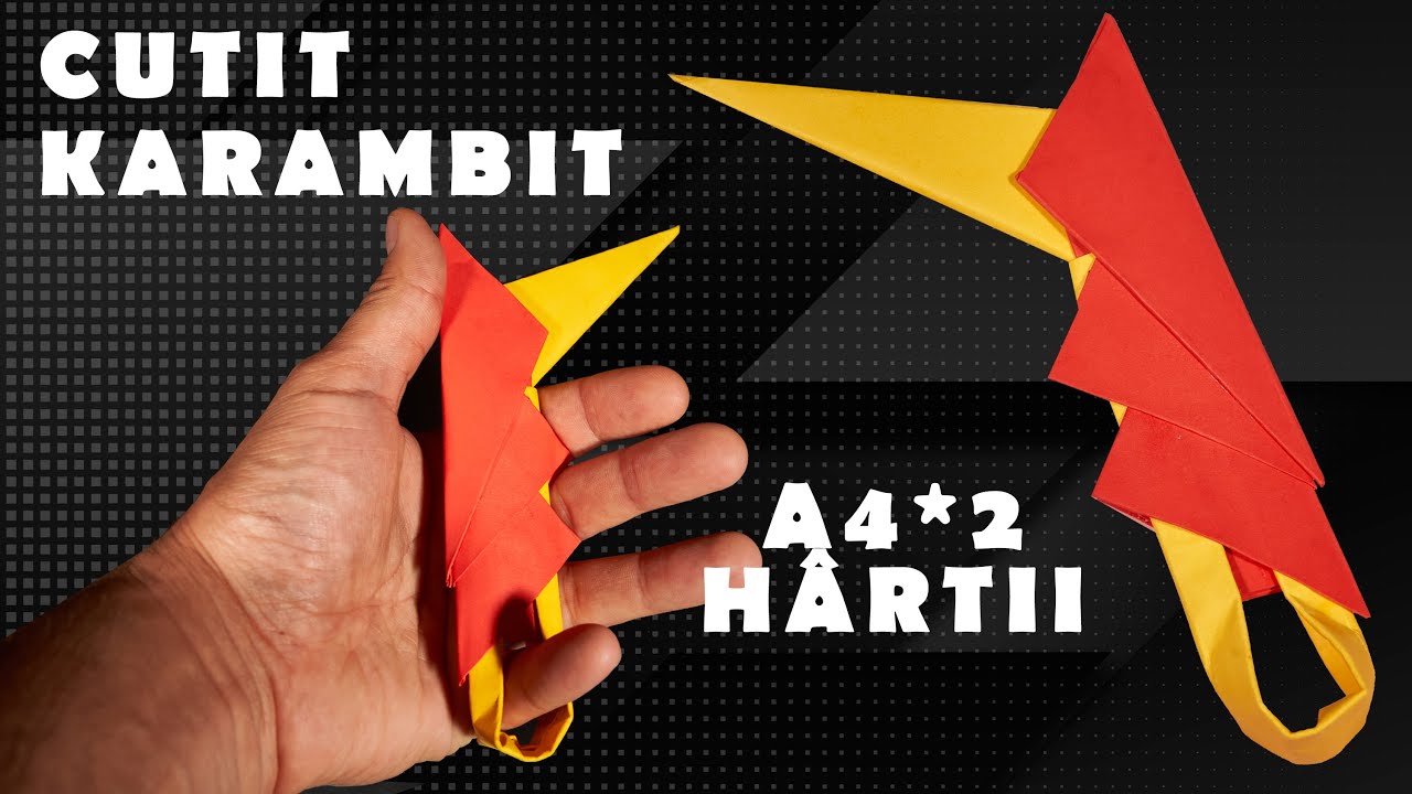 Cutit de hartie karambit tutorial usor. Cutit origami usor. Arme de ...