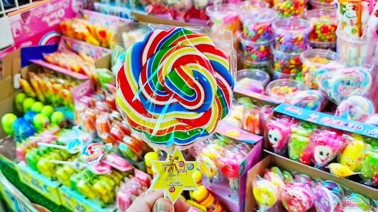 The amazing colorful candy street food shop | Thailand Street Food ...