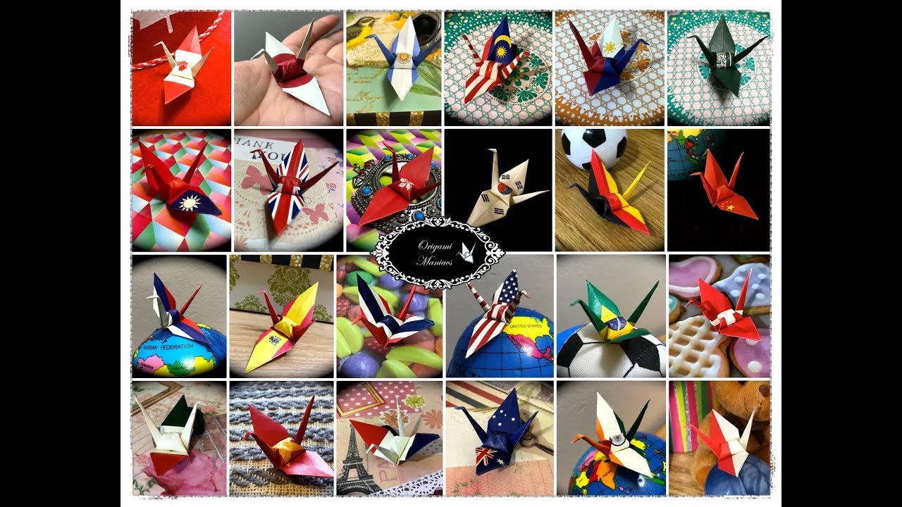 Origami Maniacs 274: Flag Design Cranes - YouTube
