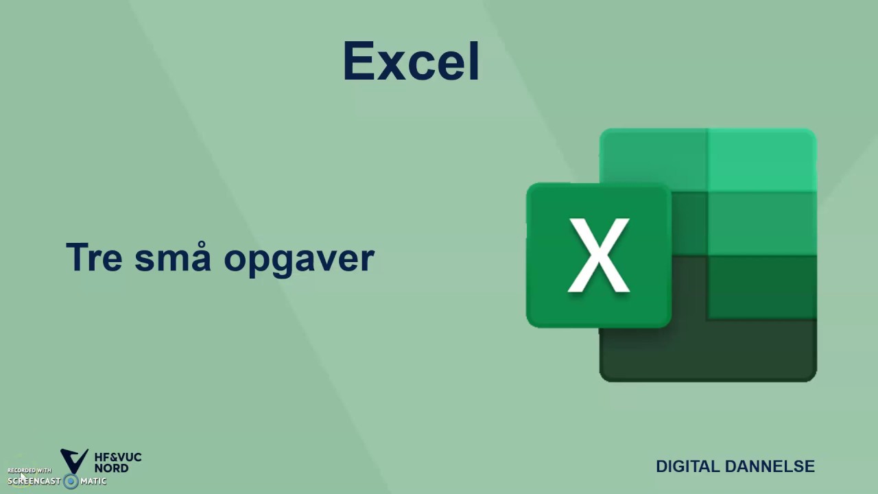 Excel 12: Eksempler på hvordan du kan løse opgaver med Excel - YouTube