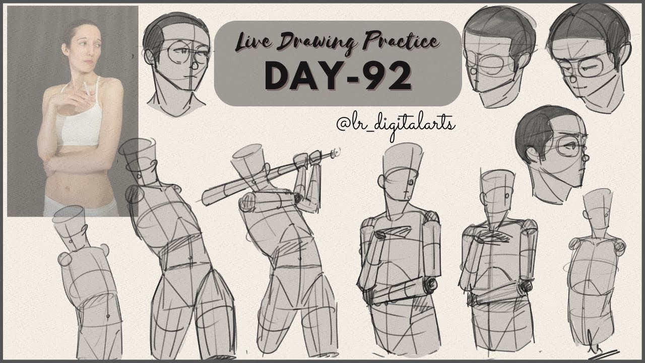 DAY 92 | Figure Drawing Practice | Gesture drawing | Drawing live ...