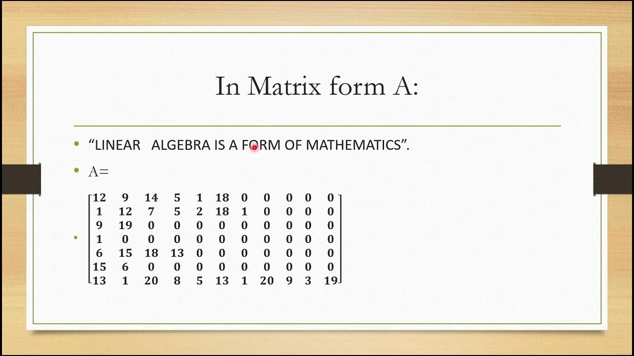 Linear algebra in cryptography math-241 - YouTube