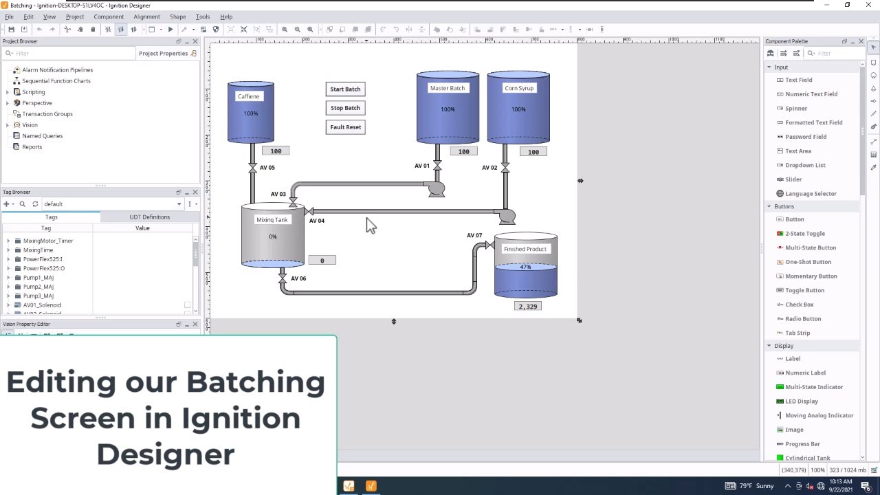 Editing our Batching Screen in Ignition Designer - YouTube