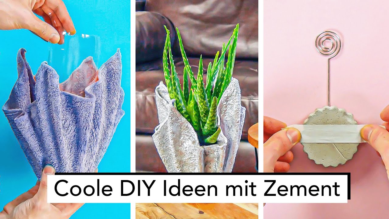 Beton-Deko! 3 coole DIY-Ideen mit Zement für deine Wohnung! - YouTube