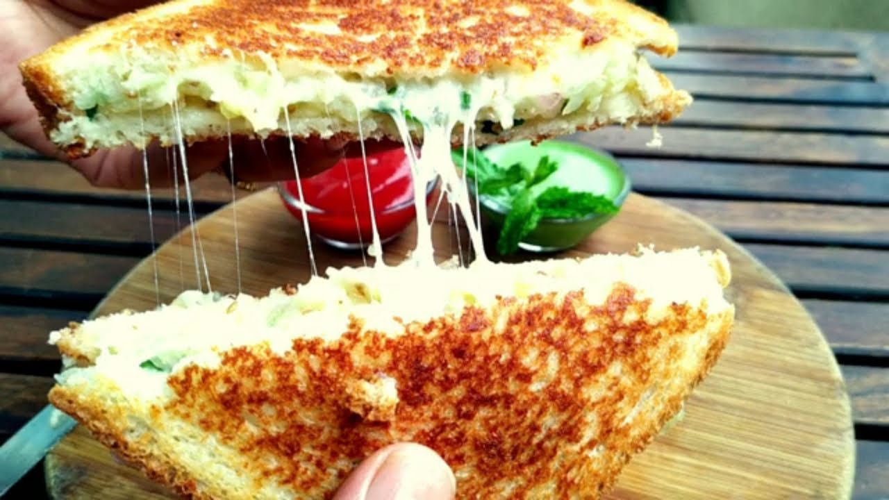 Aloo Cheese Sandwich Recipe l Aloo Cheese Sandwich on Tawa l Breakfast ...