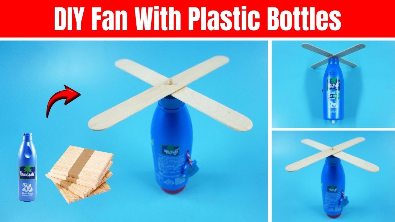 How to make a fan with plastic bottles | How to make a fan with ice ...