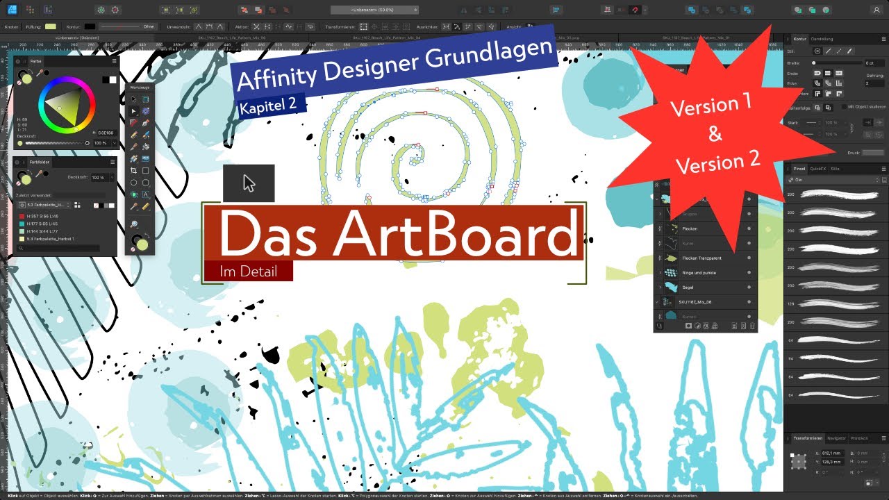 Affinity Designer Grundlagen - Kapitel 2 - Das ArtBoard - YouTube