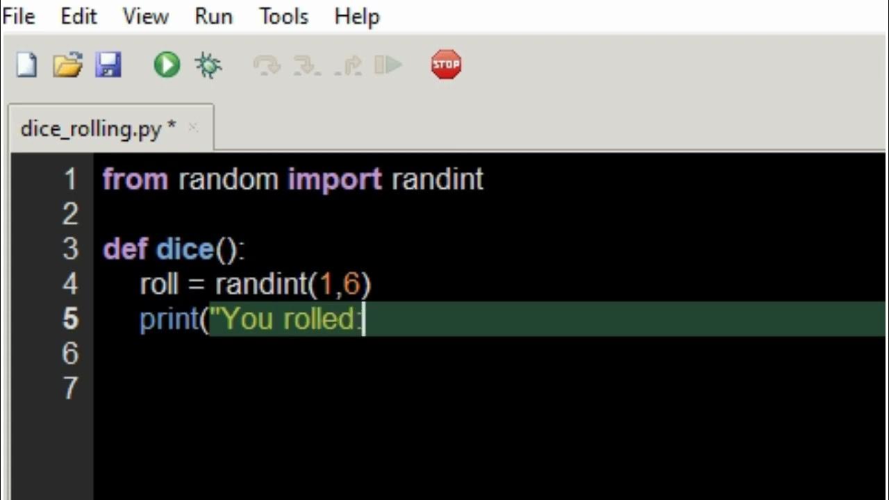 Dice Rolling Python Script Tutorial Youtube